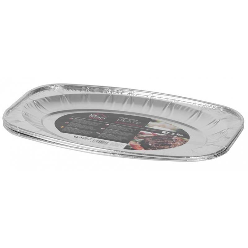 Tava aluminiu de unica folosinta, ovala, pentru gratar, set 3 buc ...
