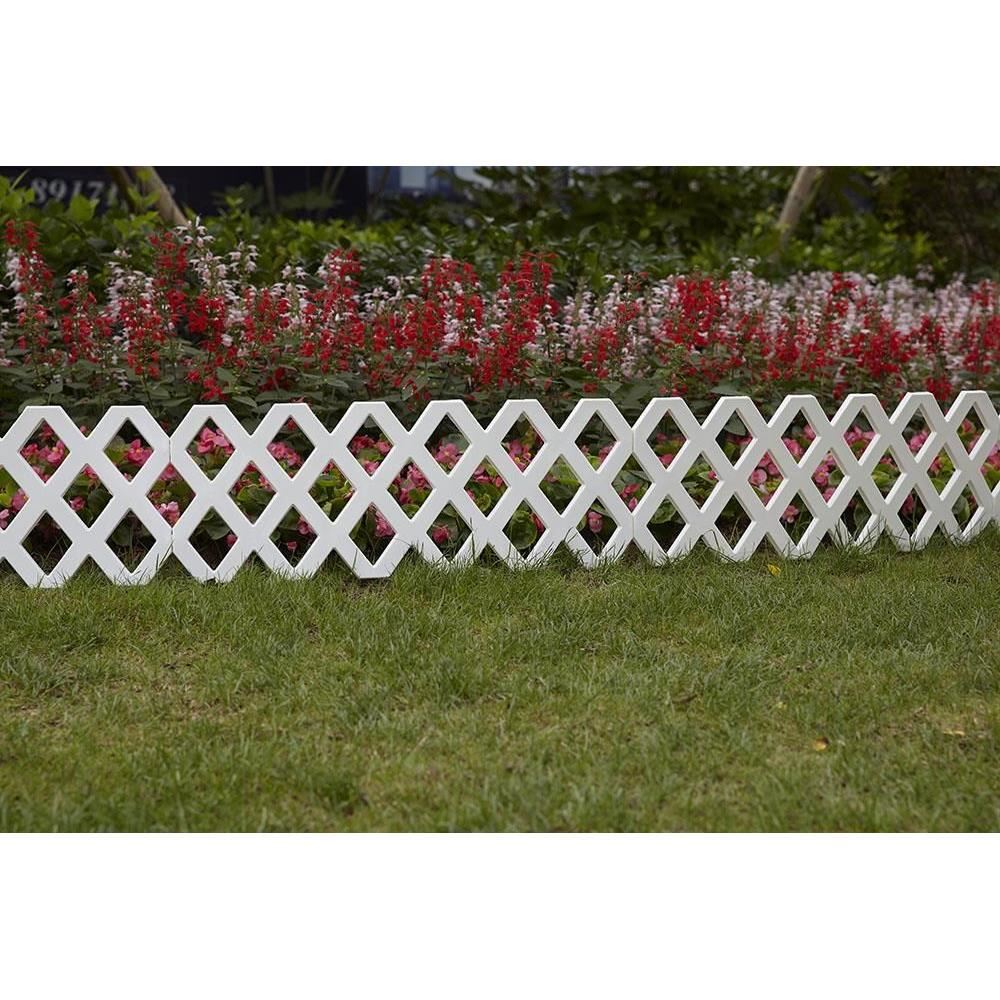 Gard de gradina decorativ, plastic alb, set 4 buc, 59.5x31 cm - Artool.ro