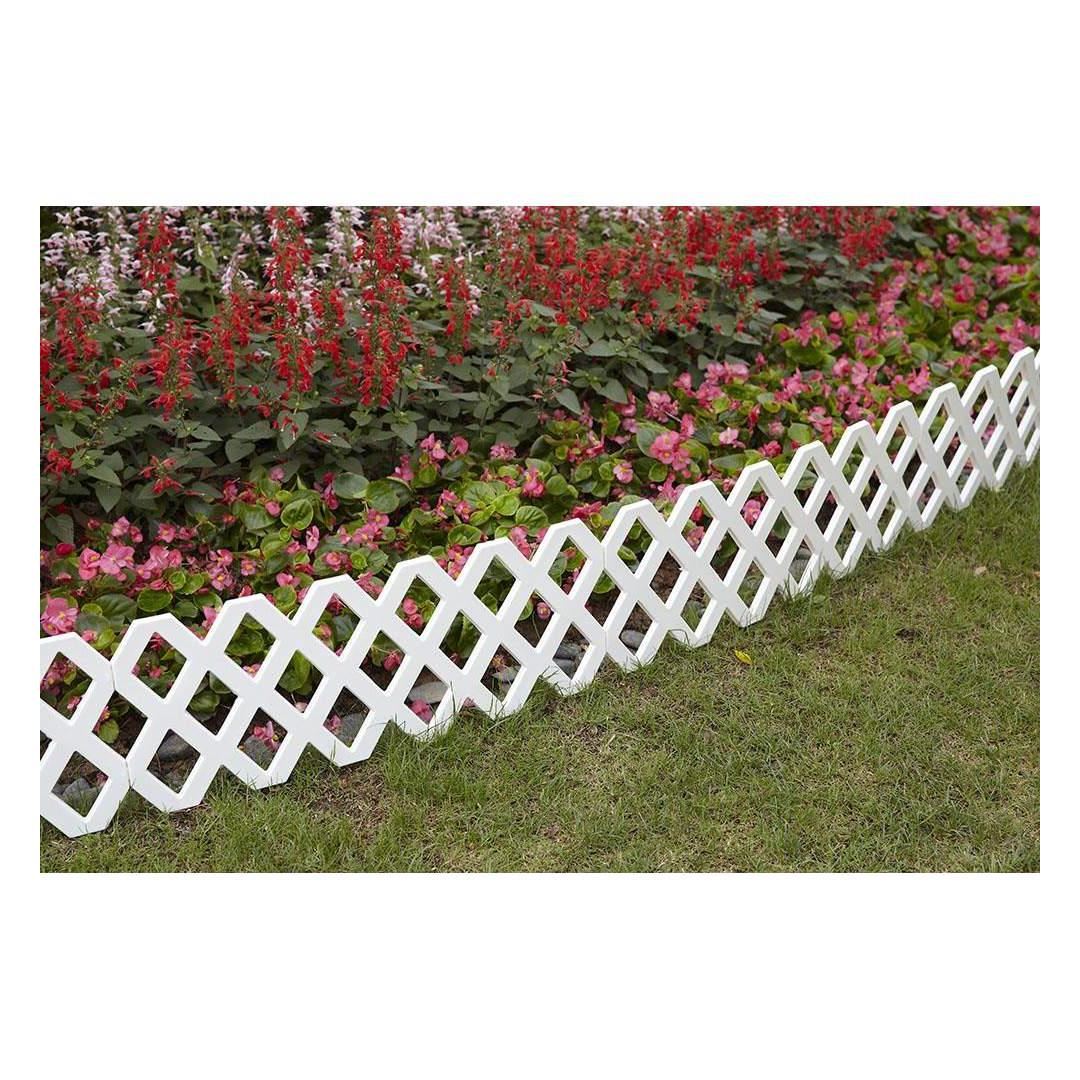 Gard de gradina decorativ, plastic alb, set 4 buc, 59.5x31 cm - Artool.ro