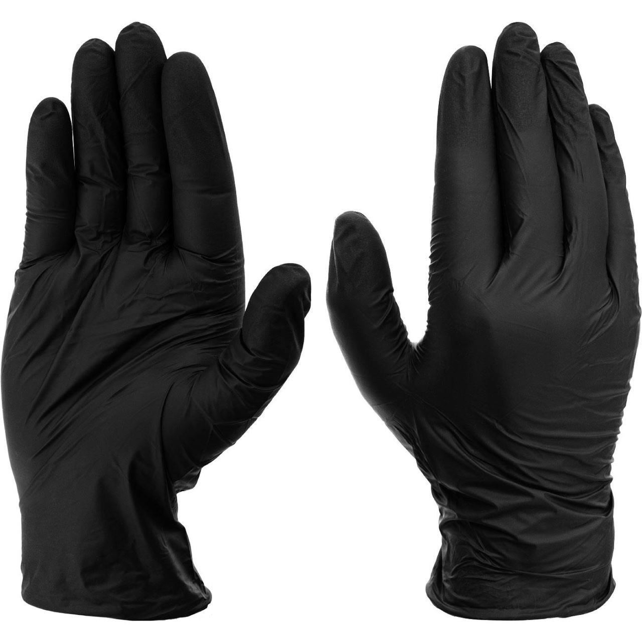 Manusi nitril, unica folosinta, nepudrate, negre, set 100 buc, marime L ...