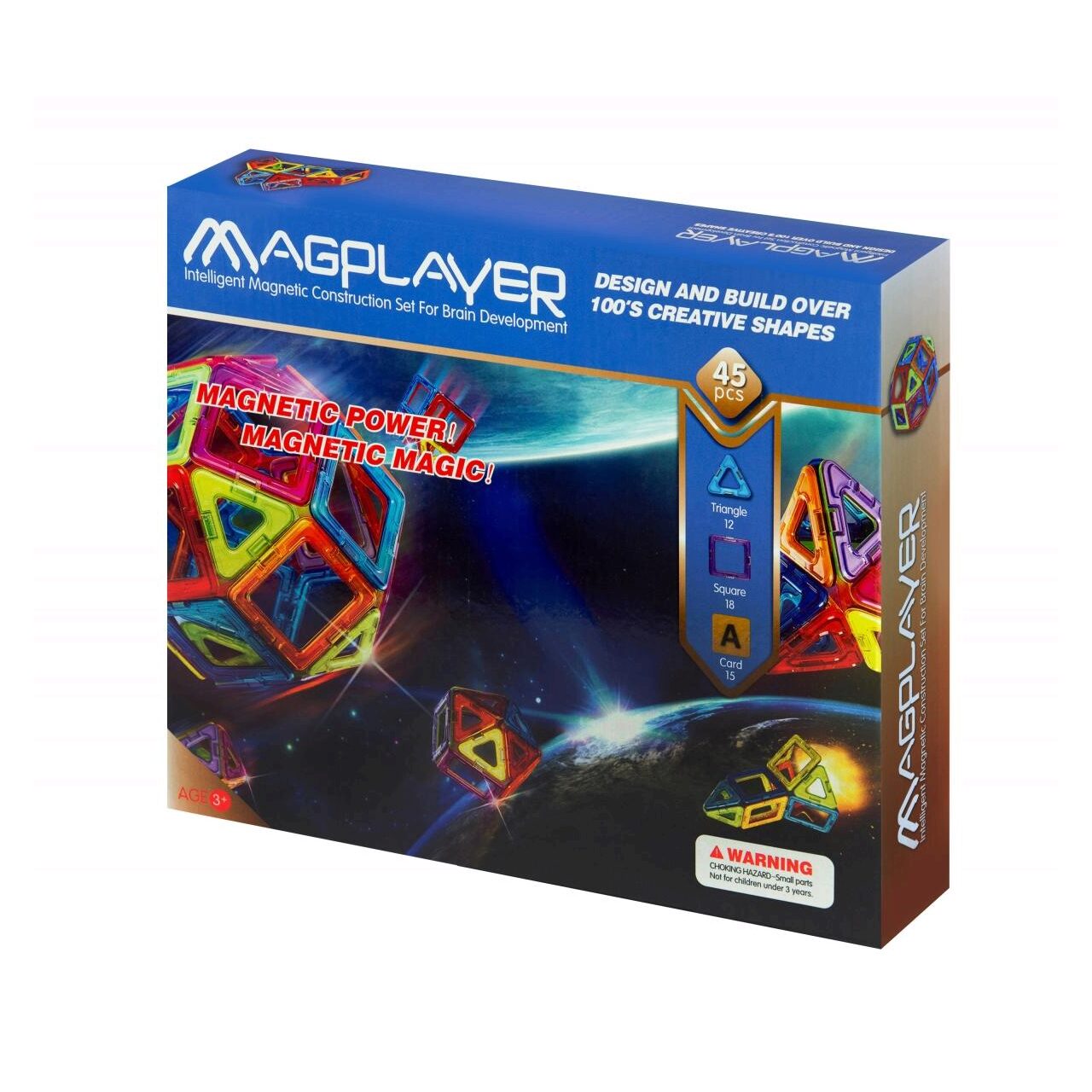 Joc de constructie magnetic - 45 piese - Artool.ro