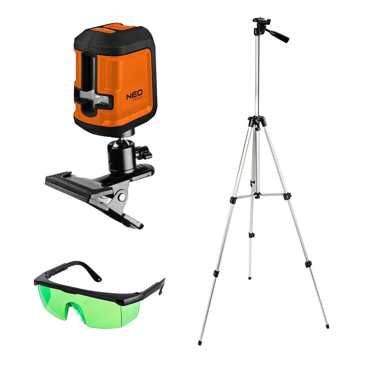 Nivela laser, verde, linie incrucisata, 15 m, cu suport, etui, ochelari ...