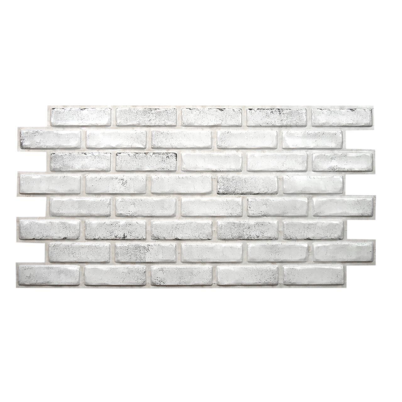 Panou decorativ, PVC, model caramida 3D, gri murdar, 96x48.5 cm - Artool.ro