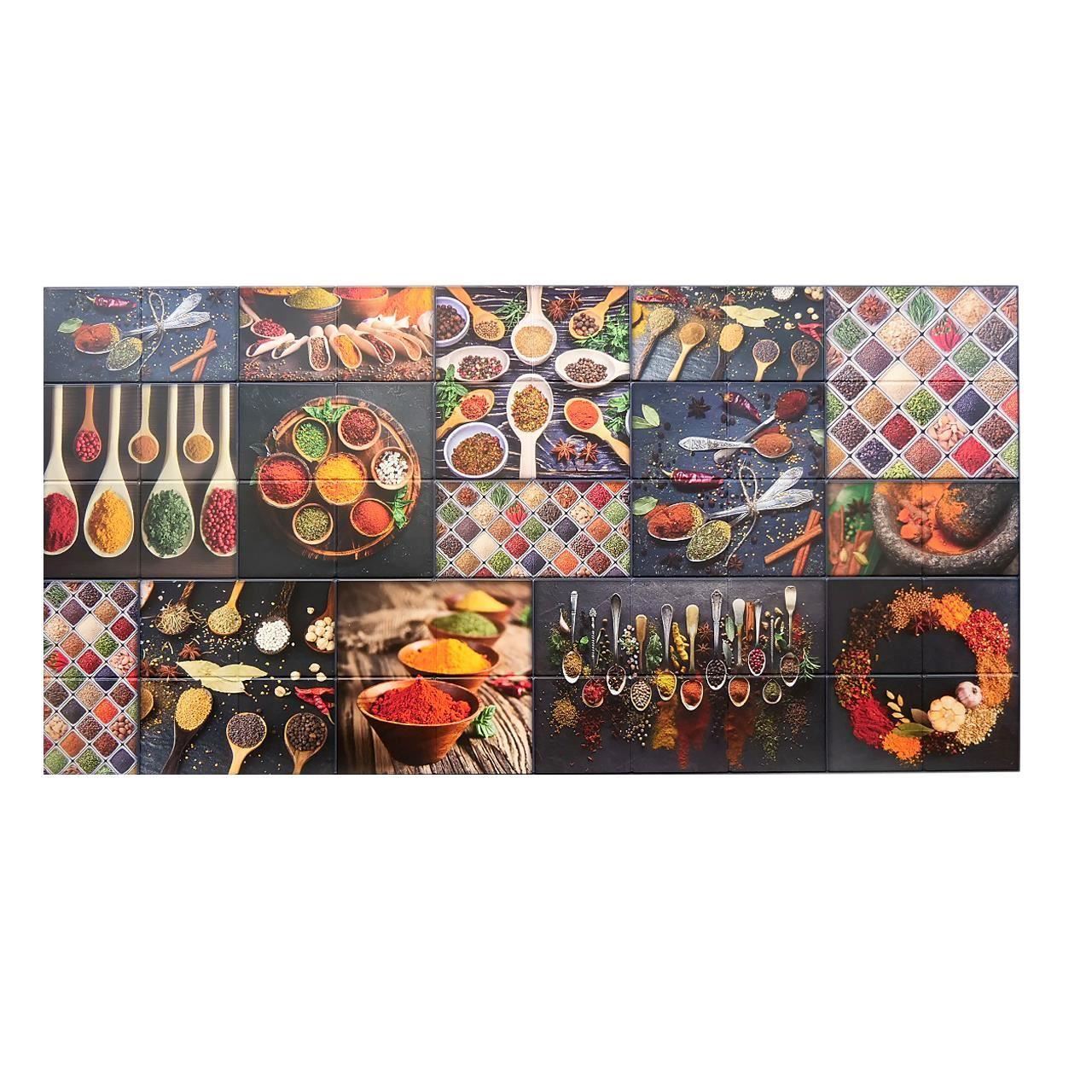 Panou decorativ, PVC, model condimente, multicolor, 96x48.5cm - Artool.ro