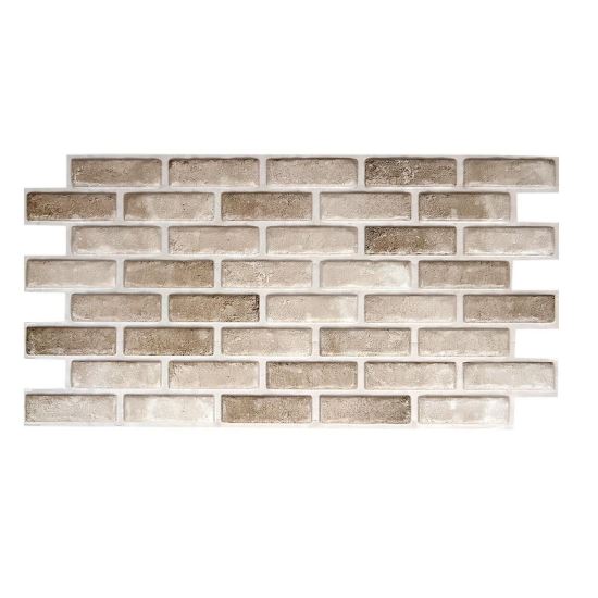 Panou decorativ, PVC, model piatra 3D, nuante maro murdar, 96x48.5cm ...