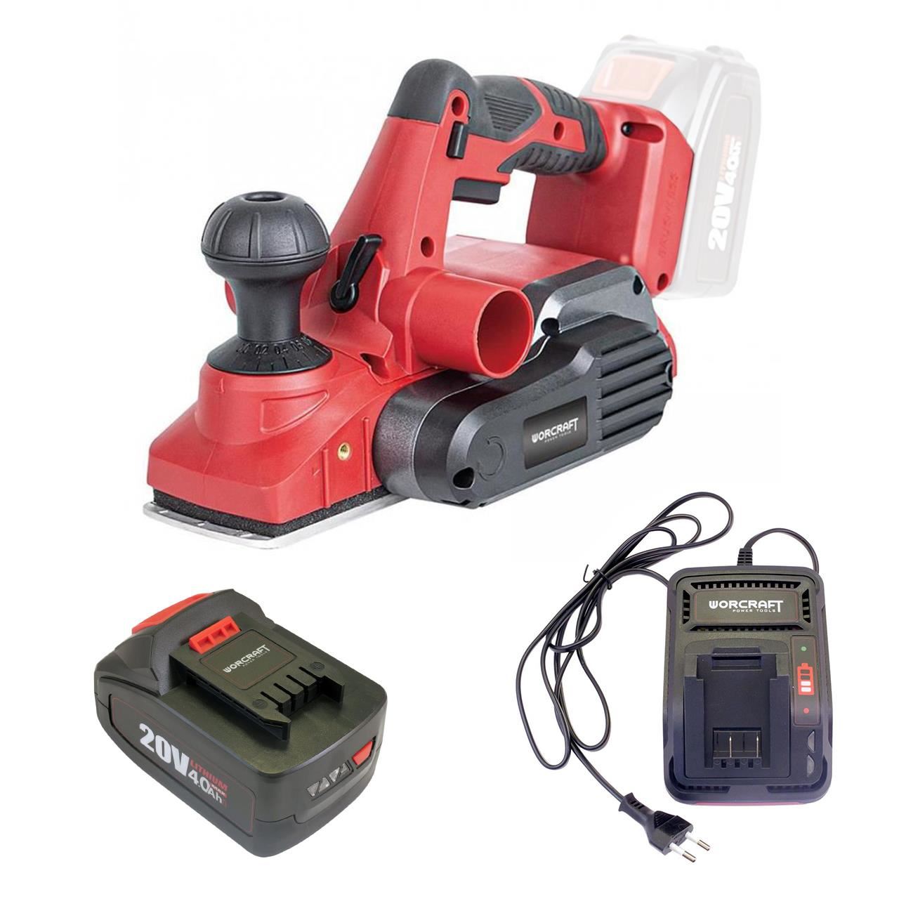 Rindea electrica, cu acumulator 4Ah, incarcator 20V Li-ion, 82 mm ...