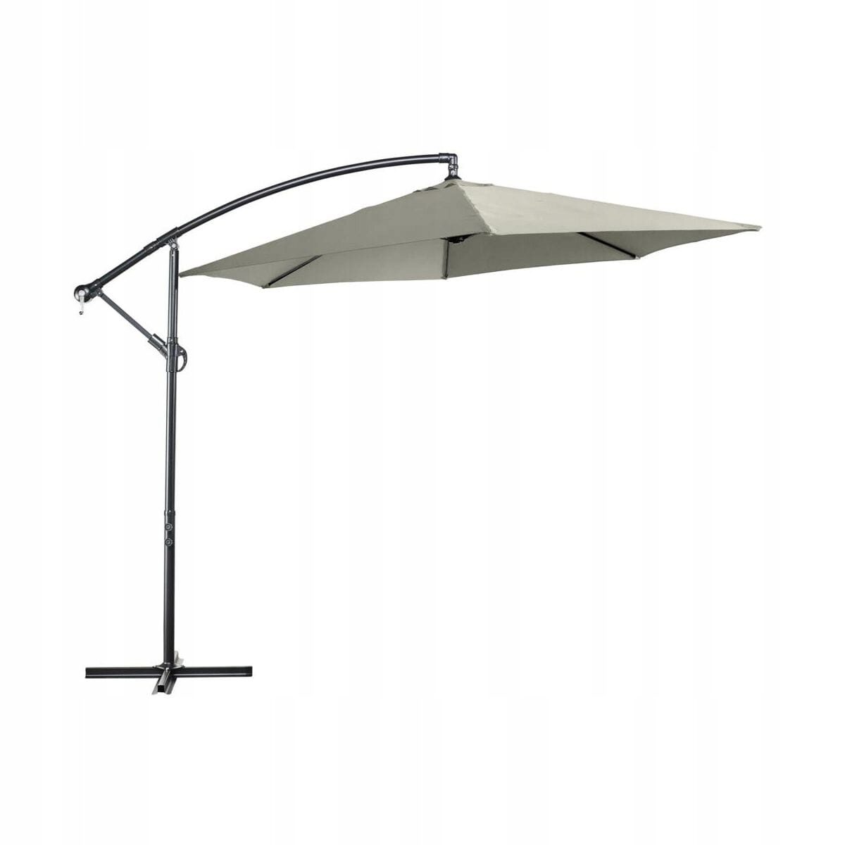 Umbrela gradina/terasa, Jumi, articulatie tip banana, gri/bej, 300 cm ...