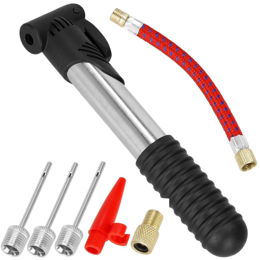 Kit pentru umflare roti bicicleta, Springos, cu pompa, adaptoare ...