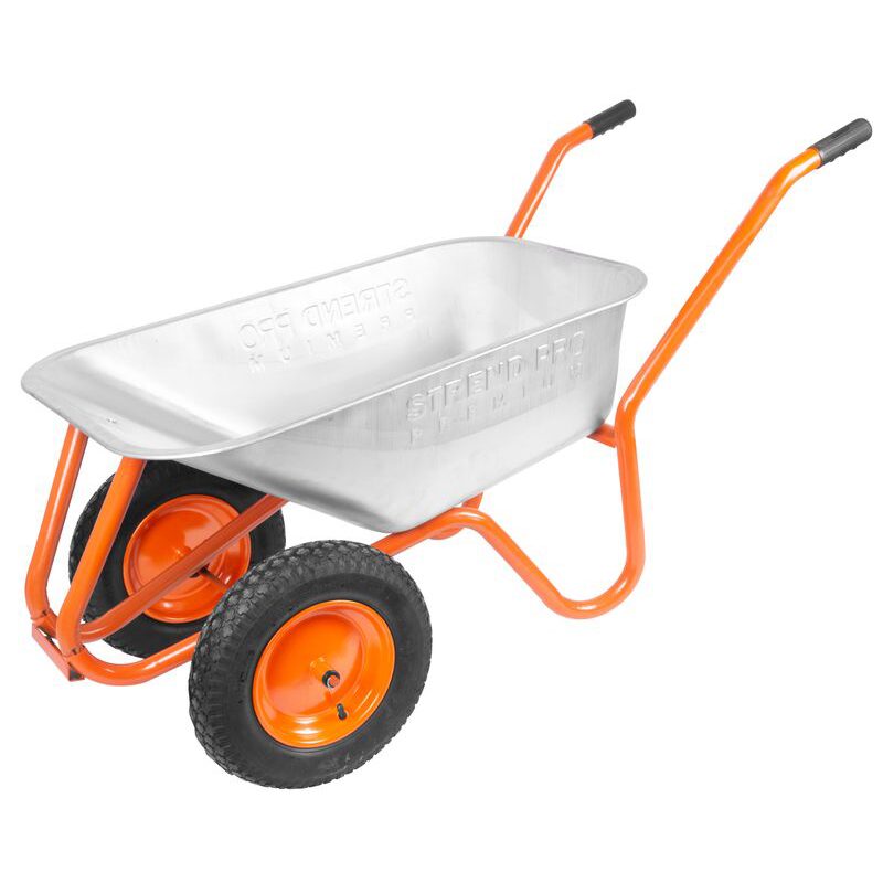 Roaba de constructii, 2 roti, cuva zincata, max 230 kg, 85 L, Strend ...