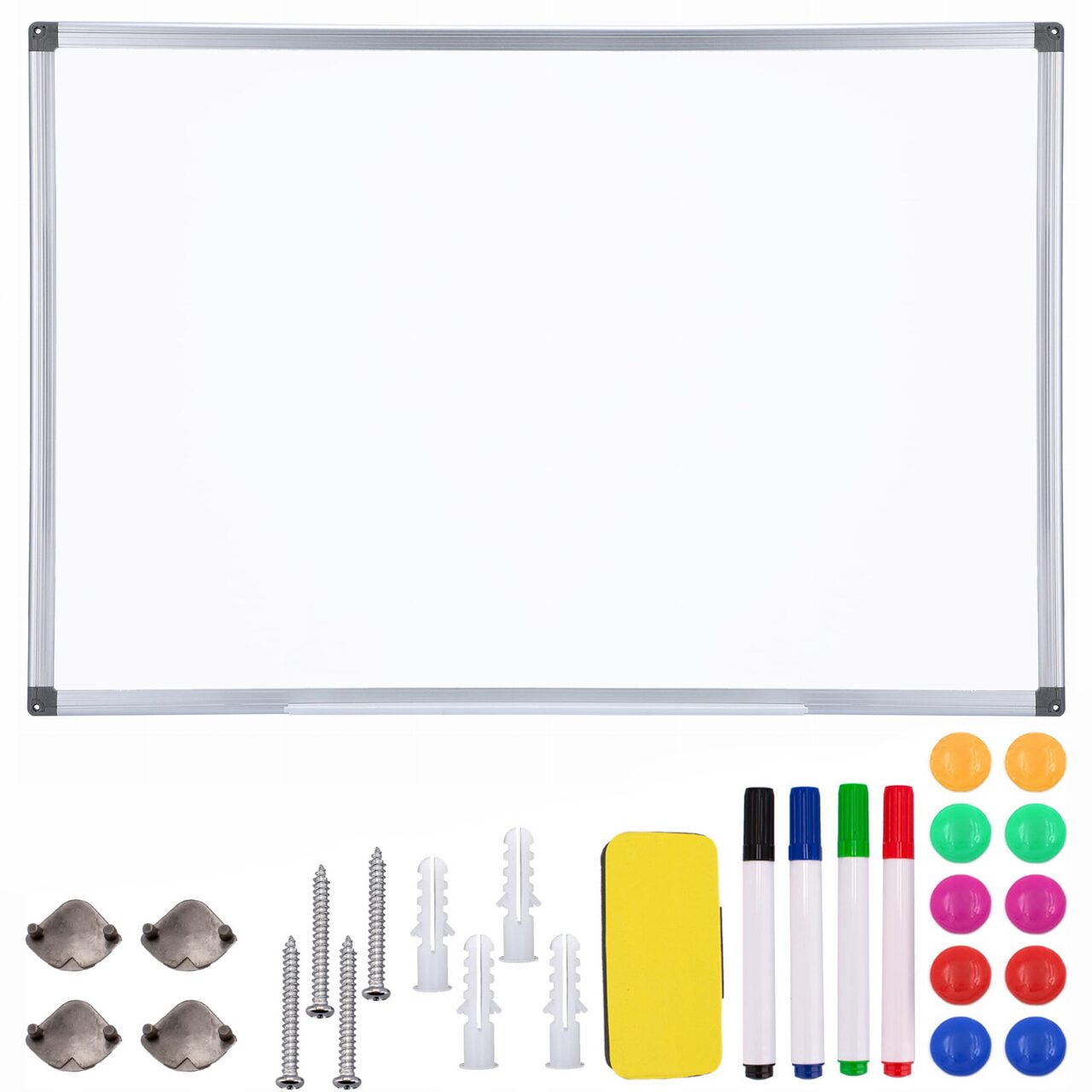 Tabla magnetica cu stergere uscata, Jumi, cu burete si markere, 60x45 ...