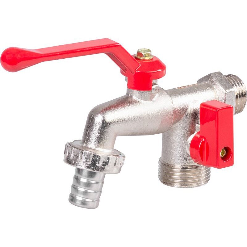 Robinet de apa pentru gradina, 3/4", cu 2 iesiri, 1/2", 3/4", Strend ...