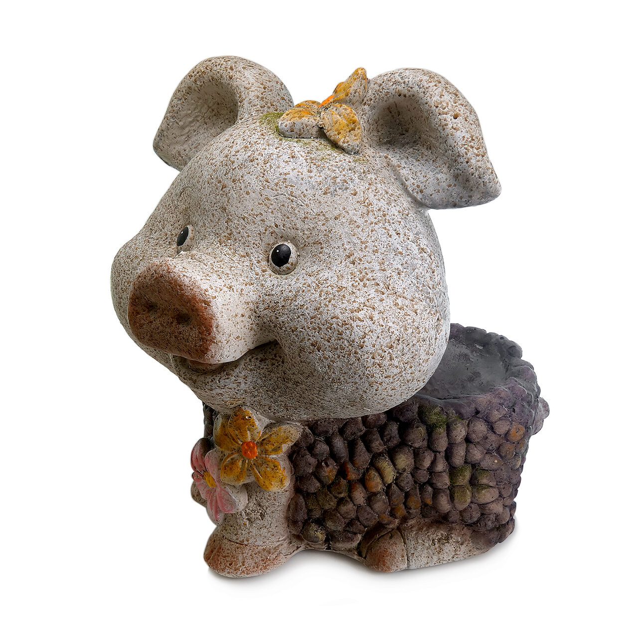 Decoratiune gradina, ceramica, purcel cu ghiveci, 32x25x34 cm - Artool.ro