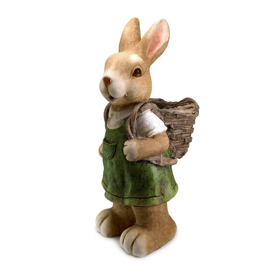 Decoratiune gradina, ceramica, iepure cu cos, 22x18.5x46 cm - Artool.ro