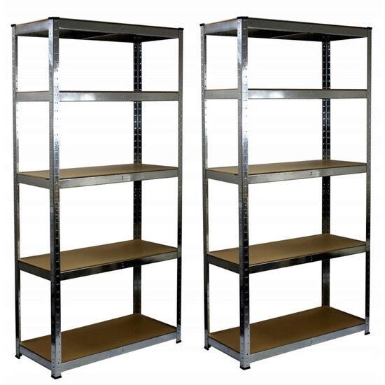 Rafturi depozitare, metalice, 5 polite, set 2 buc, 175 kg, 90x30x180 cm ...