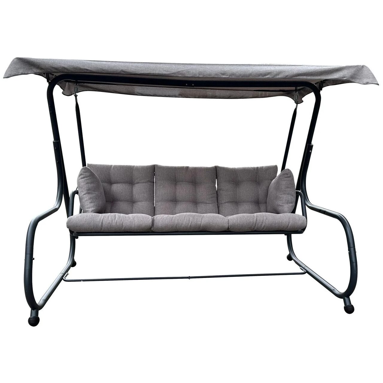 Balansoar gradina, 3 locuri, gri, 215x130x175 cm, perne captusite, max ...