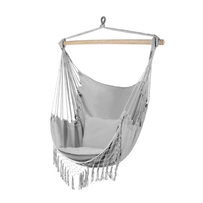 Hamac tip scaun, Gardlov, cu 2 perne, gri, max 120 kg, 130x97 cm ...