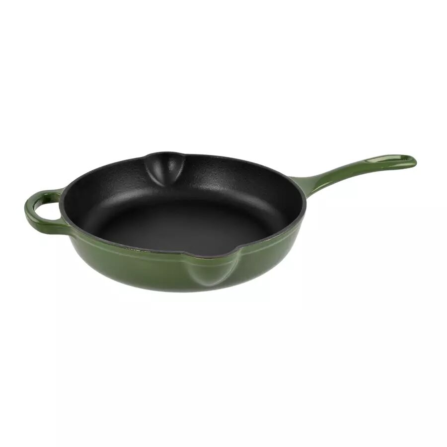 Tigaie fonta, Perfect Home, 2 ciocuri, verde, 27x6 cm - Artool.ro