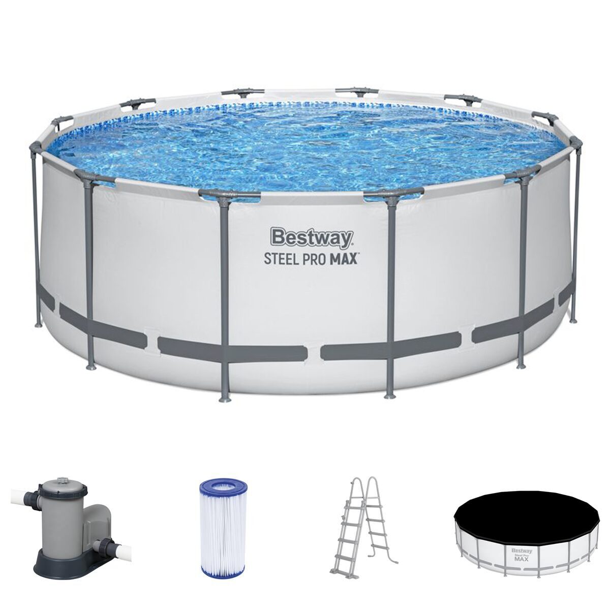 Piscina structura metalica, rotunda, cu filtru, pompa, scara, prelata ...