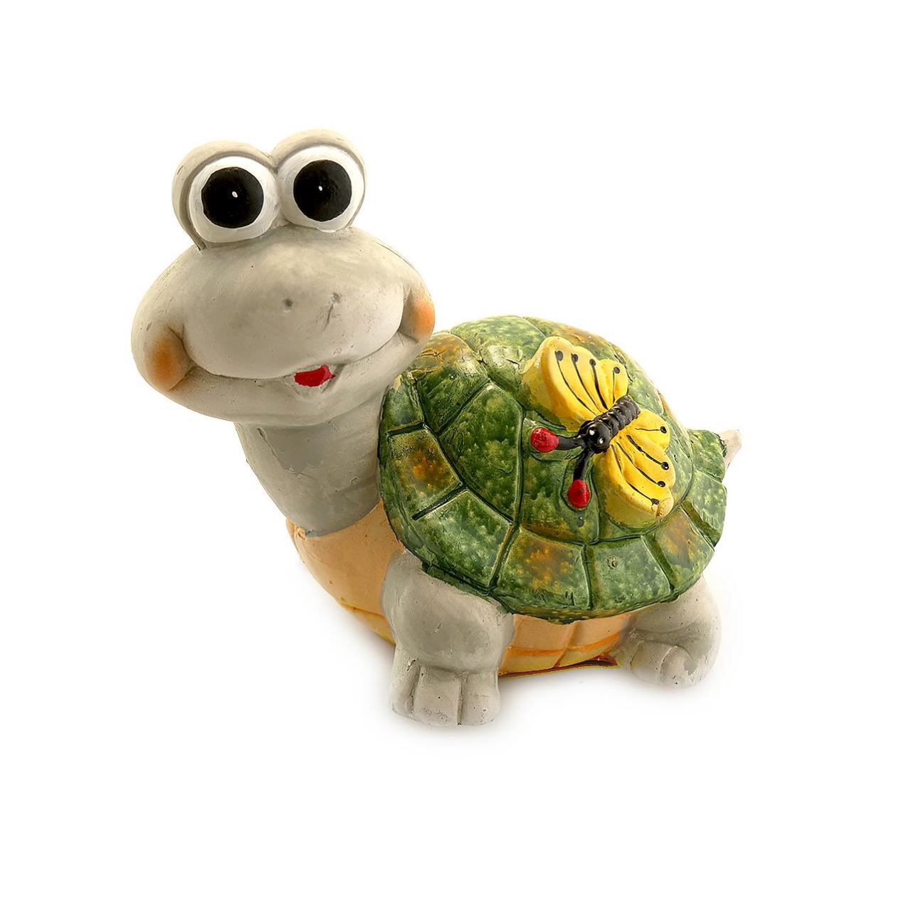 Decoratiune gradina, ceramica, broscuta cu fluturas, 23.5x16x20 cm ...