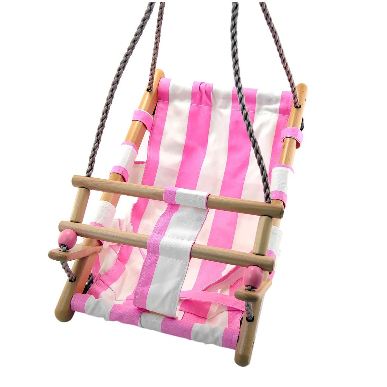 Leagan pentru copii, textil/lemn, roz, max 70 kg, 36x24x45 cm - Artool.ro