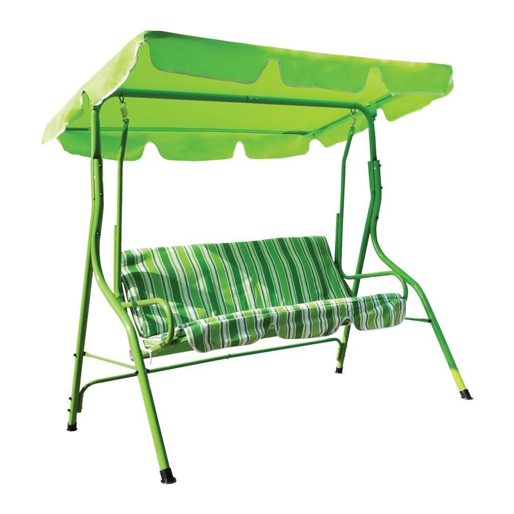 Balansoar gradina, 3 locuri, verde, 170x110x160 cm, Amanda - Artool.ro