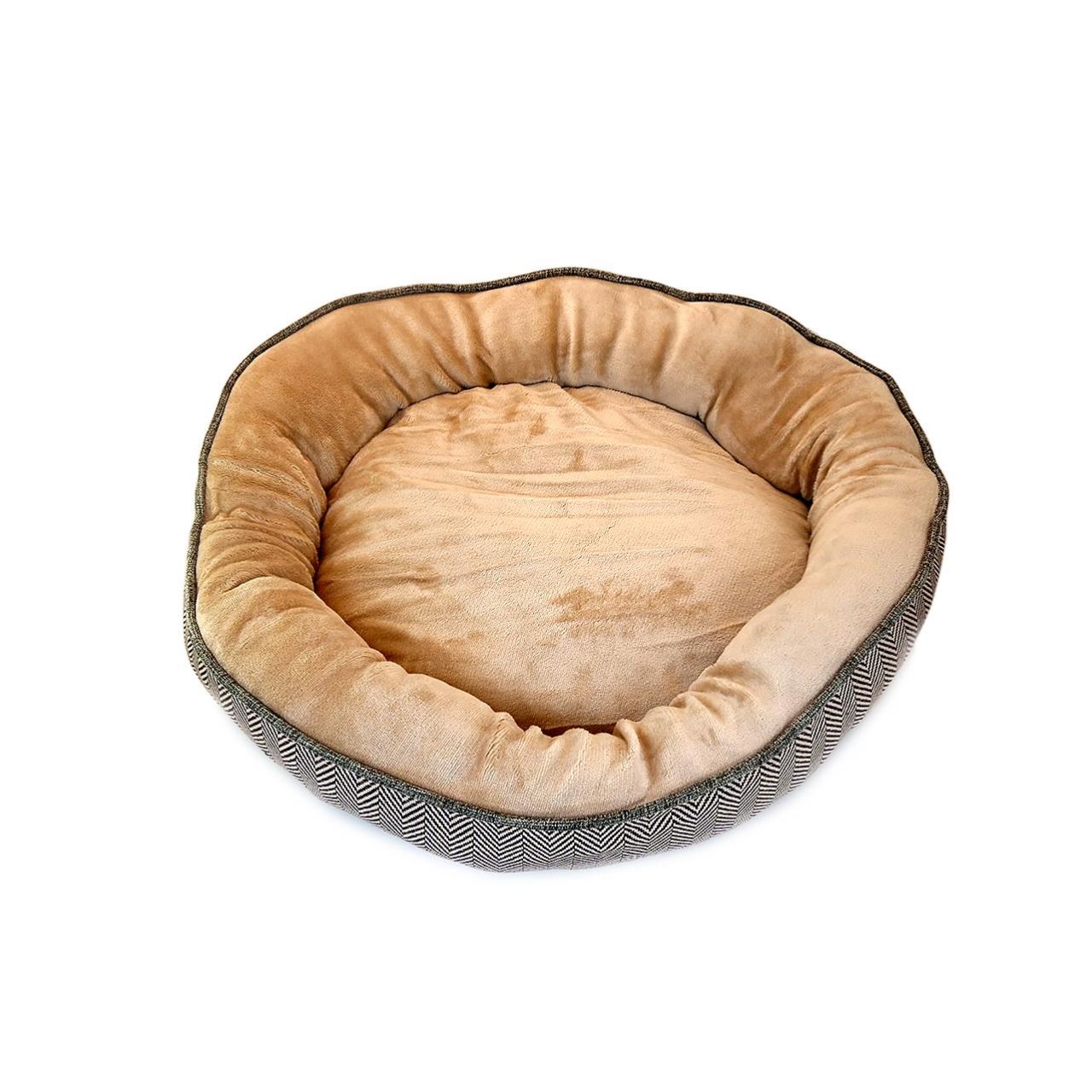 Culcus moale, pentru caine/pisica, rotund, bej, 63x11 cm - Artool.ro
