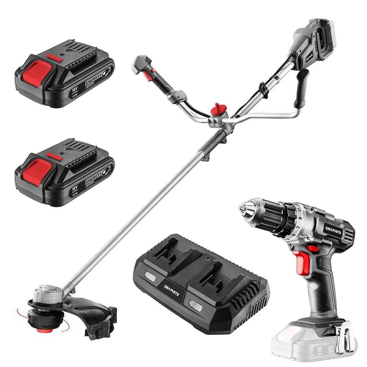 Motocoasa, trimmer, pentru tuns iarba, electric, cu 2 acumulatori 2 Ah ...