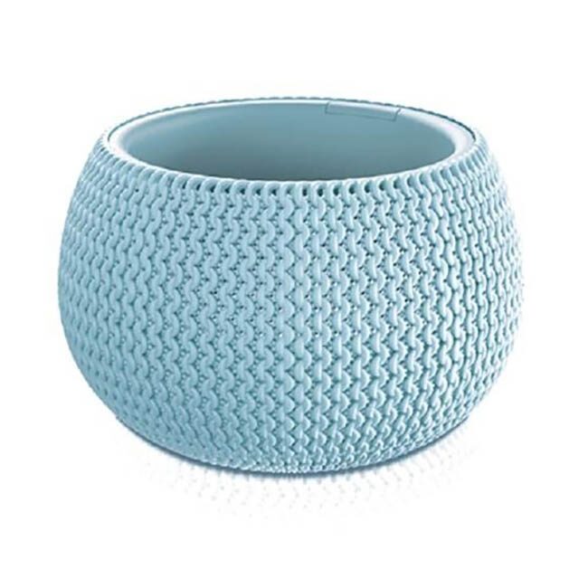 Ghiveci decorativ de flori, Prosperplast, Splofy, rotund, albastru ...