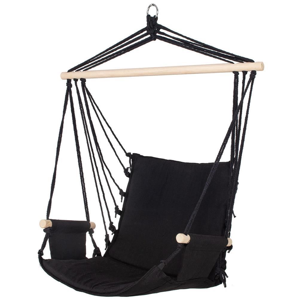 Hamac tip scaun, negru, max 150 kg, 90x130 cm, Springos - Artool.ro