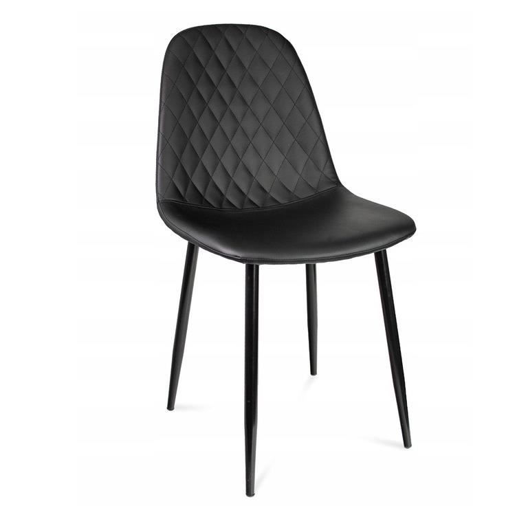 Scaun tip scandinav, tapitat, piele ecologica, model cusatura in fata ...