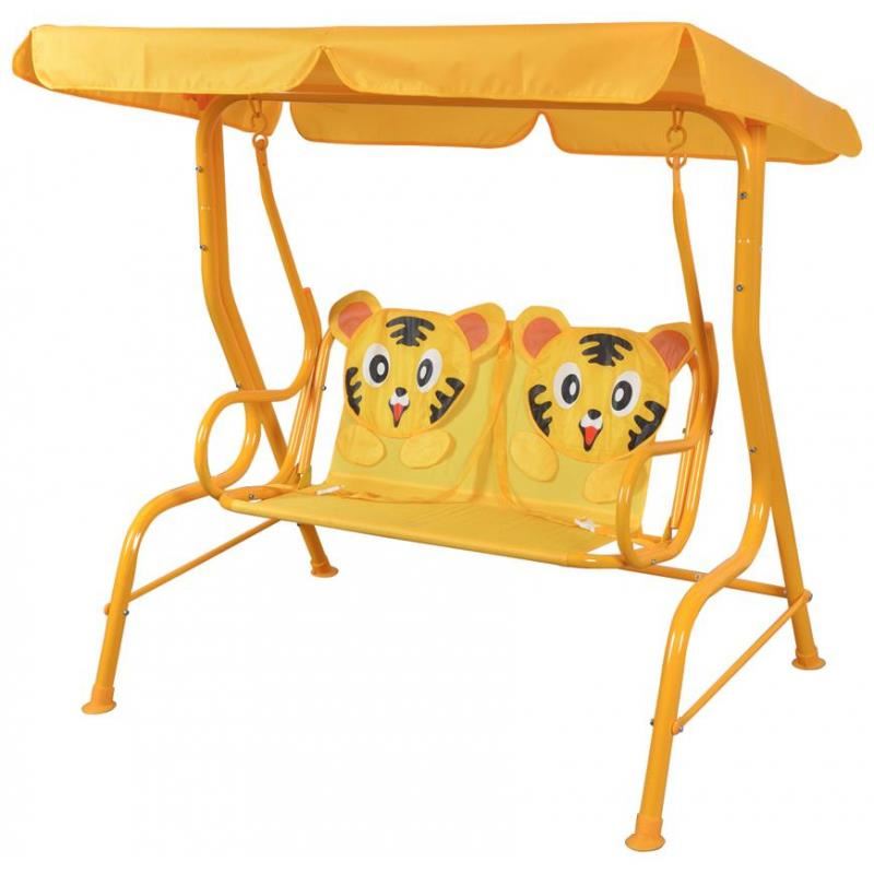 Balansoar/leagan pentru copii, galben, model tigru, 115x75x110 cm ...